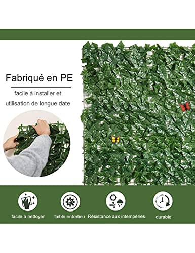 Artificial Ivy Privacy Fence Screen Artificial Green Wall,Artificial Green Wall, Plant Wall Panel Screen Fencing Roll Ivy Privacy Screen Outdoor Wall Covering(Size:1x1m/3.28x3.28ft)