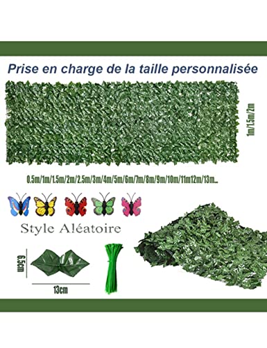Artificial Ivy Privacy Fence Screen Artificial Green Wall,Artificial Green Wall, Plant Wall Panel Screen Fencing Roll Ivy Privacy Screen Outdoor Wall Covering(Size:1x1m/3.28x3.28ft)
