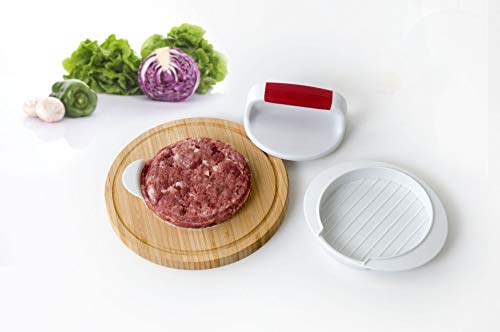 NatldGs Hamburger Press Patty Maker Burger Press Mold Perfectly Sized 5” Burger Mold Rings Easy Release Round Hamburger Patty Press for Grill Accessories Set (1 Piece) White