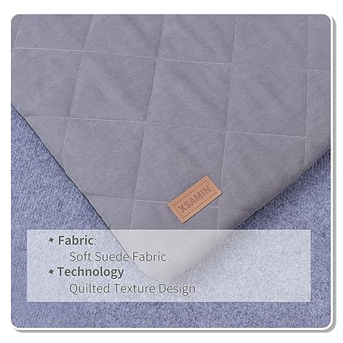 XSAMIN Self Heating Dog Bed for Medium Dogs, Pet Sleeping Mat with Removable Washable Cover, Waterproof Lining and Nonskid Bottom Couch, Pet Bed, Grey,Suitable for Dogs Up to 70 lbs