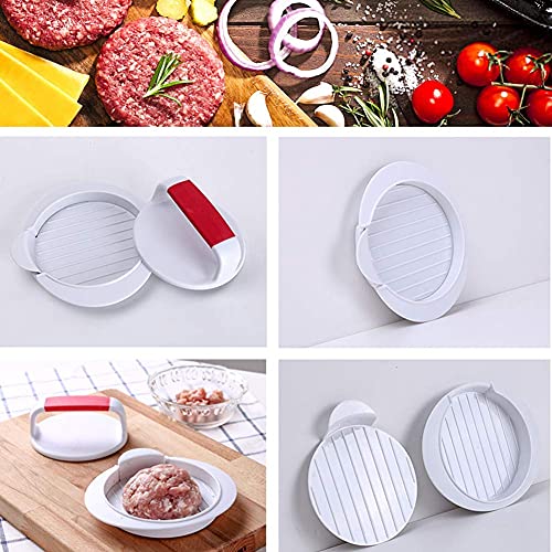 NatldGs Hamburger Press Patty Maker Burger Press Mold Perfectly Sized 5” Burger Mold Rings Easy Release Round Hamburger Patty Press for Grill Accessories Set (1 Piece) White