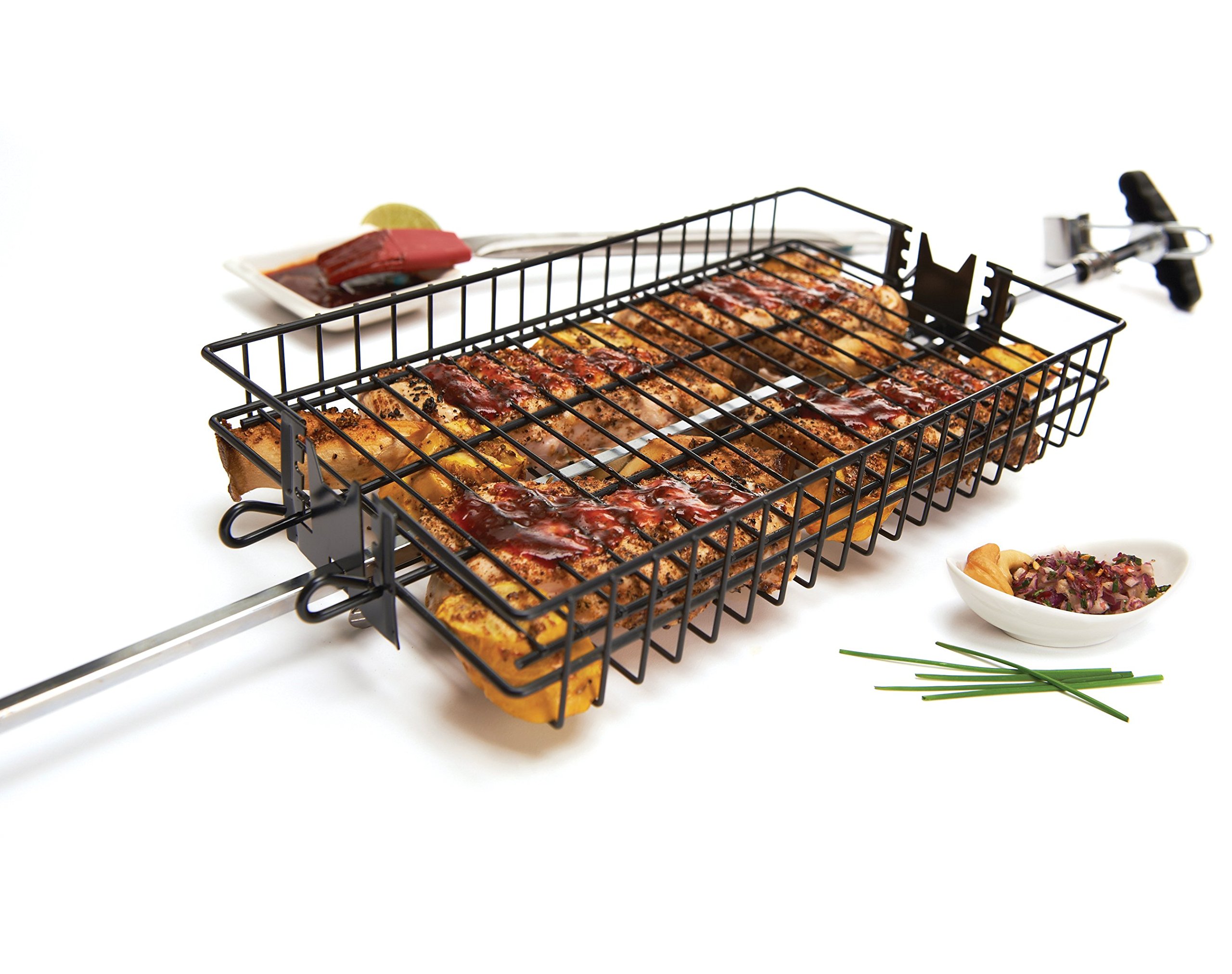 Onward Manufacturing Company Non-Stick Flat Spit Rotisserie Grill Basket