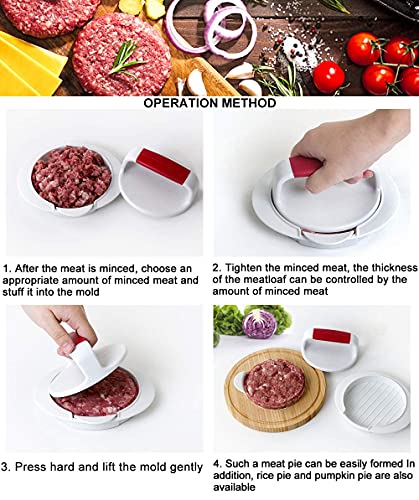 NatldGs Hamburger Press Patty Maker Burger Press Mold Perfectly Sized 5” Burger Mold Rings Easy Release Round Hamburger Patty Press for Grill Accessories Set (1 Piece) White