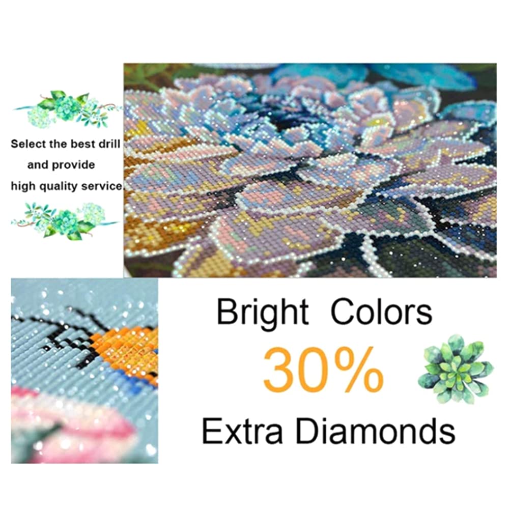 SOTYIOO Diamond Painting Kits for Adults. Flowers Diamond Art Full Drill Round Gem Art 5D Diamond Dots Suitable Home Wall Decor 12x16inch