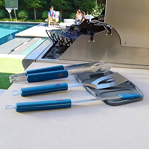 Ignite Silicone Grilling Trivet is a 100% Nonslip Silicone Tool That Holds Tongs, Spatula & BASTING Brush preventing Them from Contamination on The grill's Surface and Also Keeps Your Grill Clean.