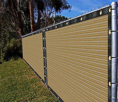 Ifenceview 6'x3' to 6'x50' Beige Shade Cloth/Fence Privacy Screen Fabric Mesh Net for Construction Site, Yard, Driveway, Garden, Railing, Canopy, Awning 160 GSM UV Protection (6' x 10')