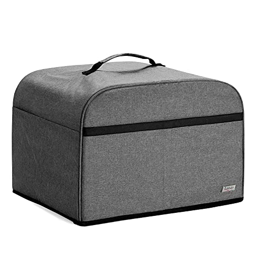 Luxja Dust Cover for Ninja Foodi Smart XL Grill (FG551), Cover with Accessories Storage Pockets, Gray