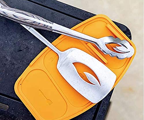 Ignite Silicone Grilling Trivet is a 100% Nonslip Silicone Tool That Holds Tongs, Spatula & BASTING Brush preventing Them from Contamination on The grill's Surface and Also Keeps Your Grill Clean.