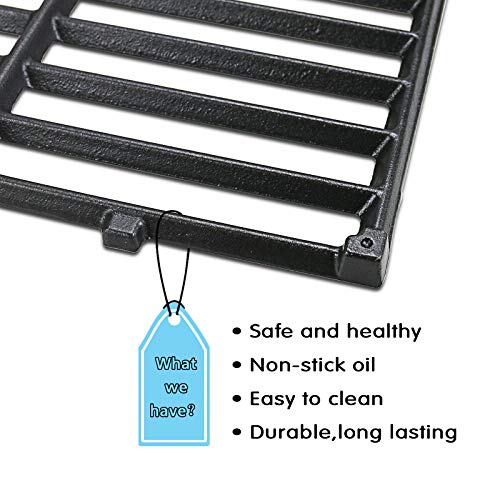 Hisencn 7637 17 1/2 inch Grill Cooking Grate Griddle Replacement Part for Weber Spirit I & II 200 Series, Spirit E210, Spirit S210, Spirit E220, Spirit S220 with Front Control, 2 Pack