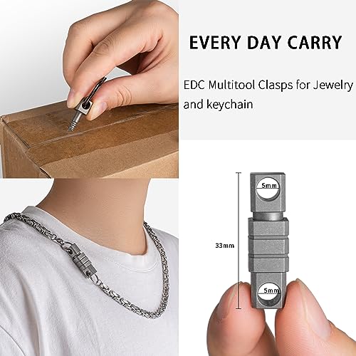 TISUR Titanium Quick Release Keychain,Pull Apart Detachable Key Chain,Swivel Clasps for Jewelry Necklace Bracelet Making,EDC Multitool for Men Women (Matte quick release keychain)