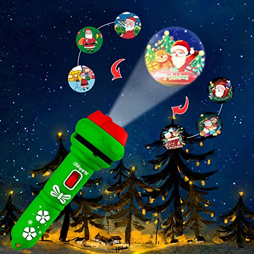 Projection Flashlight Light Toys Early Knowledge Picture Christmas Pattern Stalls Toys Flashlight Christmas Projector Realistic 24 Patterns Santa Christmas Tree