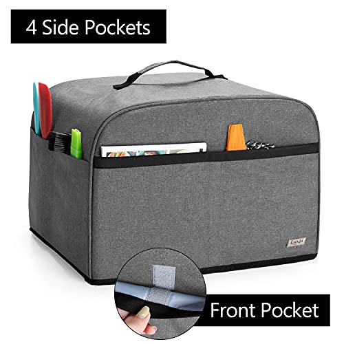 Luxja Dust Cover for Ninja Foodi Smart XL Grill (FG551), Cover with Accessories Storage Pockets, Gray