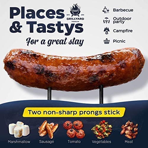 Marshmallow Sticks β 8 pcs Roasting Sticks for BBQ, Campfire, Fire Pits, Camping β Durable Stainless Steel Smores Sticks with Wooden Handles β Practical and Easy to Use
