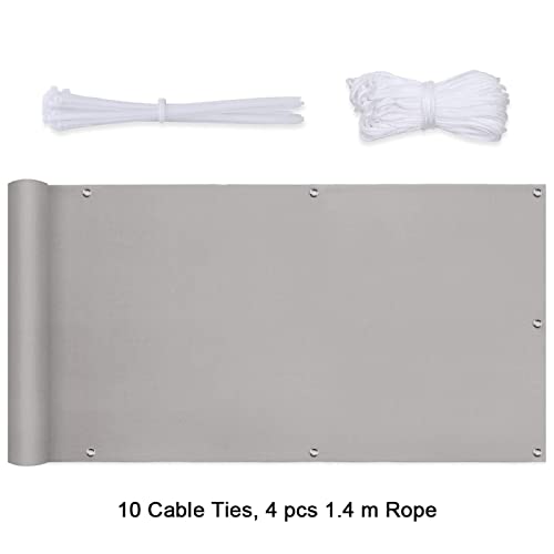 OKOTAR Privacy Fence Screen Balcony Cover Windscreen Cover Fabric Shield UV-Resistant Visibility Reduction Garden with Cable Ties 90% Blockage (Available for Custom Sizes),0.75 * 5m