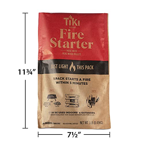 TIKI Brand Fire Starter | 20-Pack, Indoor/Outdoor Fire Starter, Wood Pellets, Outdoor Fire Pit Fire Starter, Indoor Fire Place Fire Starter, Easy Fire Starter, 15 x 11.88 x 9 inches, 122000668