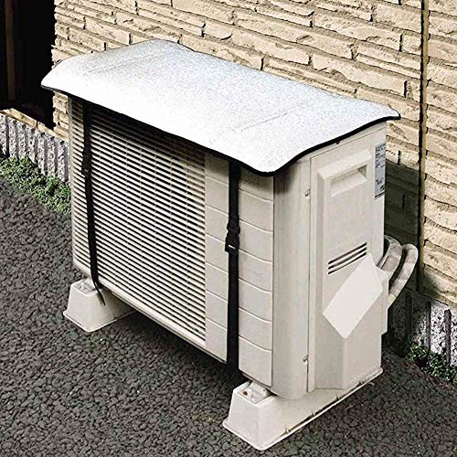 exproyzk Air Conditioner Cover, Aluminum Foil Shell, Waterproof/Leaves/Anti-UV Buckle Fixed Used for Outdoor Equipment Sunshade Partition (Color : Silver, Size : 165x55cm)