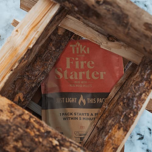 TIKI Brand Fire Starter | 20-Pack, Indoor/Outdoor Fire Starter, Wood Pellets, Outdoor Fire Pit Fire Starter, Indoor Fire Place Fire Starter, Easy Fire Starter, 15 x 11.88 x 9 inches, 122000668
