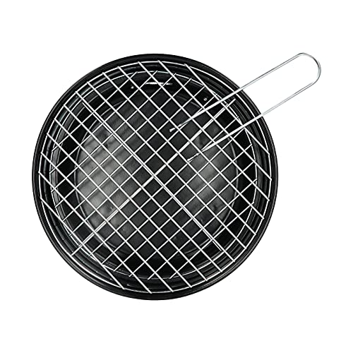 Mini Round Barbecue Grill Set, Portable Iron Charcoal Grill, with A Handle, for Home Kitchen BBQ Picnic Camping