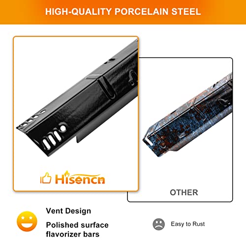 Hisencn Grill Heat Plate Replacement for Dyna-Glo DGH450CRP, Flavorizer Bars for Dyna-Glo 4 Burner Grill, Porcelain Steel Heat Tents, 4 Pack