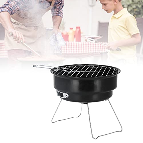 Mini Round Barbecue Grill Set, Portable Iron Charcoal Grill, with A Handle, for Home Kitchen BBQ Picnic Camping
