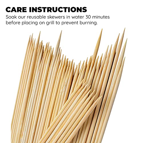 GOOD LIVING 12-Inch Bamboo Skewers for Fruit, BBQ, Shrimp, Vegetables and More, 1-Pack (100 Skewers)