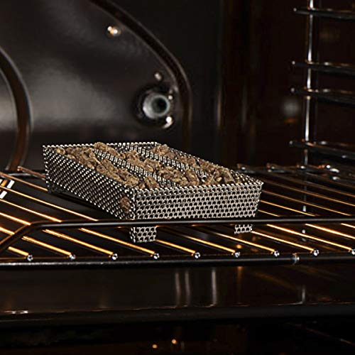 Buzzlett 12 Hours Pellet Maze Smoker Tray, Perfect for Hot or Cold Meat, Cheese, Fish and Pork Smoking, 5" x 8"