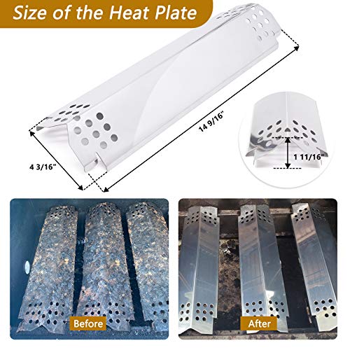 Adviace Replacement Parts for Nexgrill 720-0896B 720-0896C 720-0896E 720-0882A 720-0896 720-0925 Grills, 6 Pack Grill Burner Tubes & Flame Tamers Heat Shields Replacement