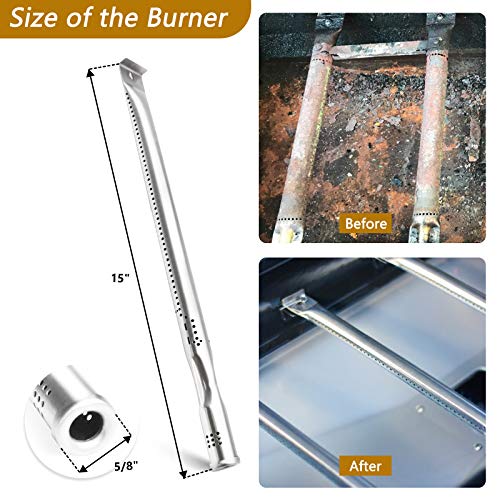 Adviace Replacement Parts for Nexgrill 720-0896B 720-0896C 720-0896E 720-0882A 720-0896 720-0925 Grills, 6 Pack Grill Burner Tubes & Flame Tamers Heat Shields Replacement