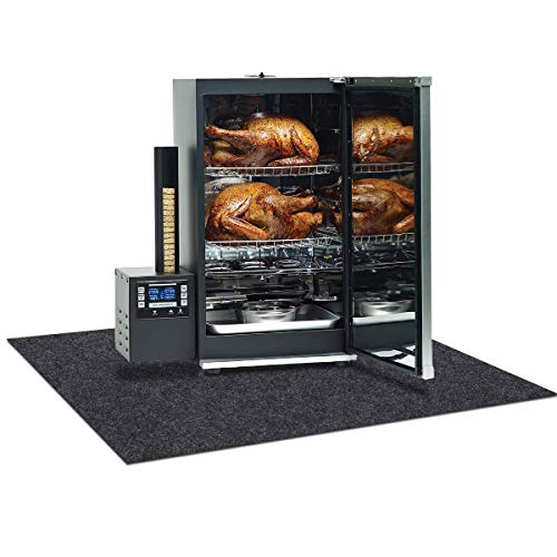 Electric Smoker Mat,Premium Oven Protective Mat—Protects wooden floors and outdoor terraces,Absorbent Material-Contains Smoker Splatter,Anti-Slip and Waterproof Backing,Washable (36" x 36")