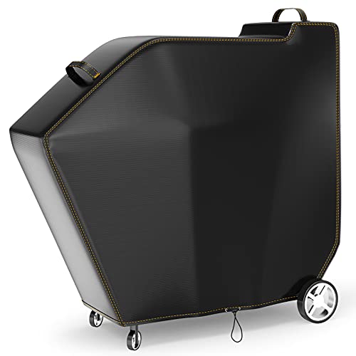 QuliMetal 1680D Grill Cover for Masterbuilt 560/800 Digital Charcoal Smoker Cover, MB20080220 MB20040221 Gravity Series Grill, Waterproof, Black