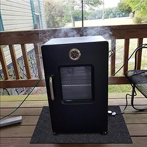 Electric Smoker Mat,Premium Oven Protective Mat—Protects wooden floors and outdoor terraces,Absorbent Material-Contains Smoker Splatter,Anti-Slip and Waterproof Backing,Washable (36" x 36")