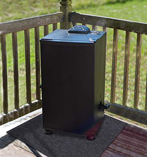 Electric Smoker Mat,Premium Oven Protective Mat—Protects wooden floors and outdoor terraces,Absorbent Material-Contains Smoker Splatter,Anti-Slip and Waterproof Backing,Washable (36" x 36")