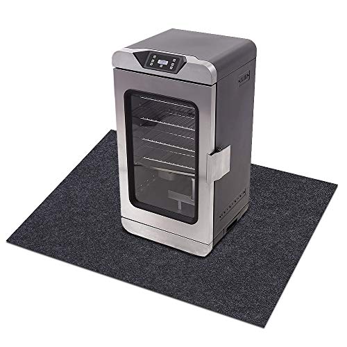 Electric Smoker Mat,Premium Oven Protective Mat—Protects wooden floors and outdoor terraces,Absorbent Material-Contains Smoker Splatter,Anti-Slip and Waterproof Backing,Washable (36" x 36")