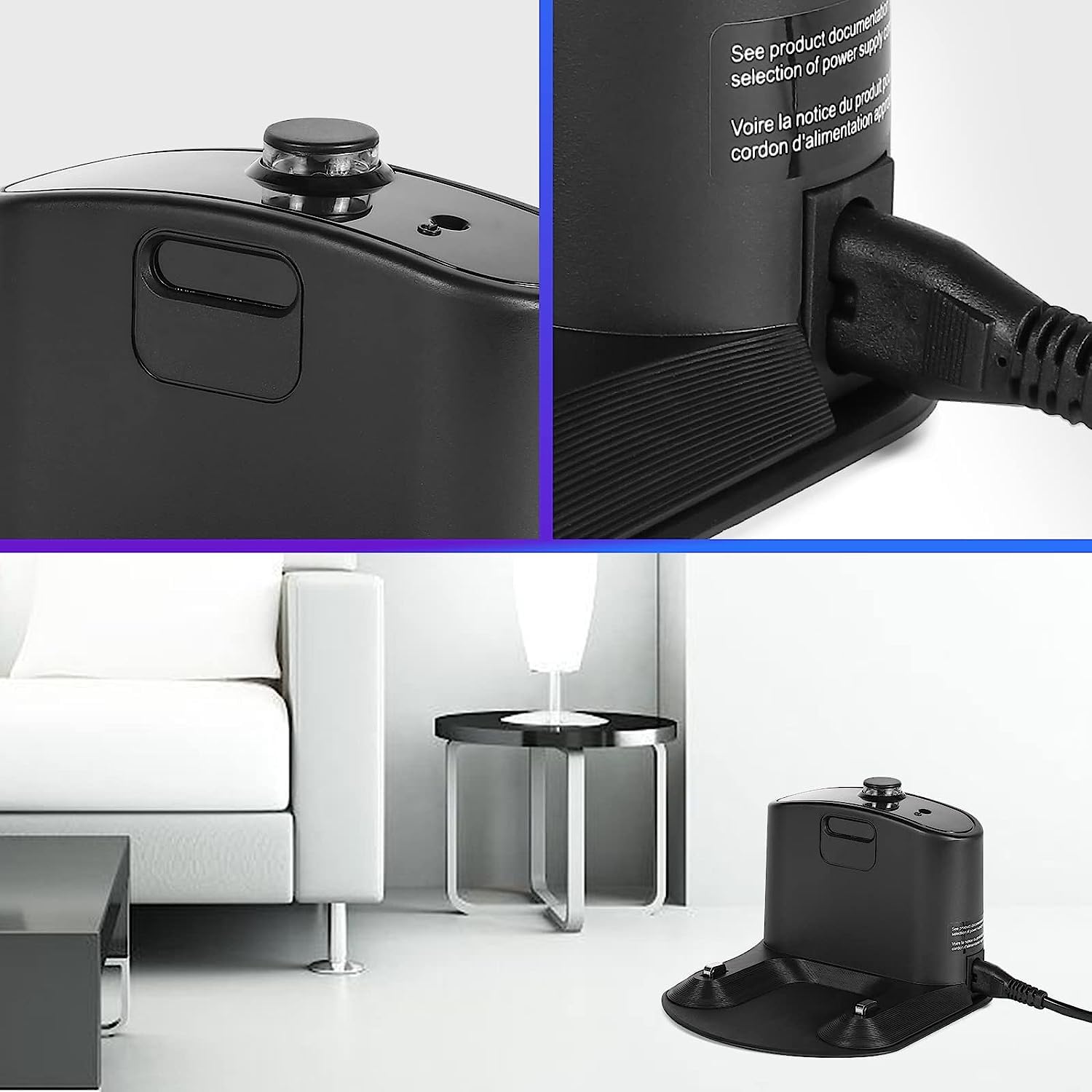 Roomba Charger Dock, Roomba Charging Base, Replacement Roomba Docking Station for Roomba e5 e6 i1 i3 i4 i6 i8 500 600 700 800 900 Series -Charger ADF-N1 17170 17064, 4452369 by SPRYAR