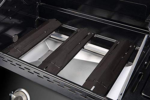 DELSbbq Universal Adjustable Grill Heat Plate Replacement for Gas Grill, Porcelain Steel Heat Plate Shield, Flavorizer Bar, Extends from 11.75" up to 21" L (Pack of 3)