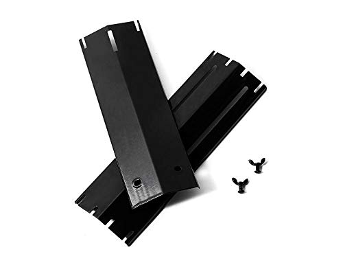 DELSbbq Universal Adjustable Grill Heat Plate Replacement for Gas Grill, Porcelain Steel Heat Plate Shield, Flavorizer Bar, Extends from 11.75" up to 21" L (Pack of 3)