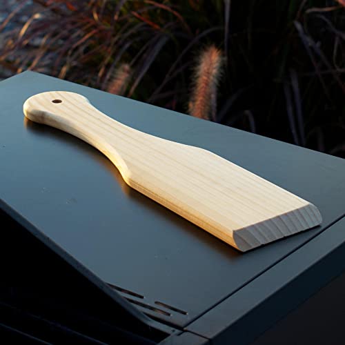 Wood Grill Scraper Made in USA Pure Pinewood Clean Your Barbecue Grill Grates Naturally 14" Inch Long with 3" 3/8 inch Scraper 5/8" inch Thick