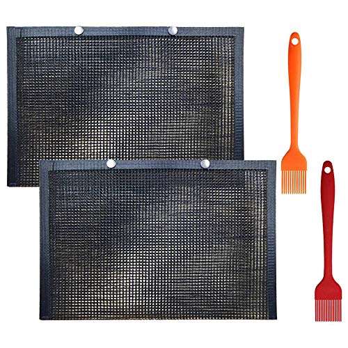 sorkwo Large BBQ Grill Mesh Bag, Non-Stick Baking Grilling Bag Heat-Resistant Reusable Easy to Clean Baked Grilling PTFE Bag for Outdoor Picnic Cooking Barbecue