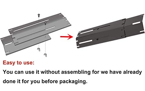 DELSbbq Universal Adjustable Grill Heat Plate Replacement for Gas Grill, Porcelain Steel Heat Plate Shield, Flavorizer Bar, Extends from 11.75" up to 21" L (Pack of 3)