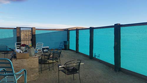 Ifenceview 5'x3' to 5'x50' Turquoise Green Shade Cloth Fence Privacy Screen Fence Cover Mesh Net for Construction Site Yard Driveway Garden Pergolas Gazebos Canopy Awning UV Protection (5' x 4')