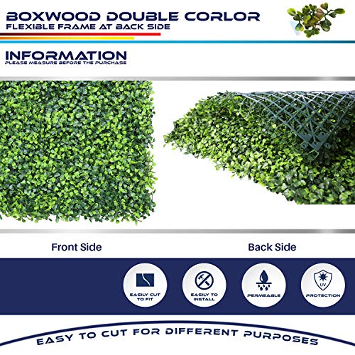 Windscreen4less Artificial Faux Ivy Leaf Decorative Fence Screen 20'' x 20" Boxwood/Milan Leaves Fence Patio Panel, Harmonious Boxwood 4 Pieces