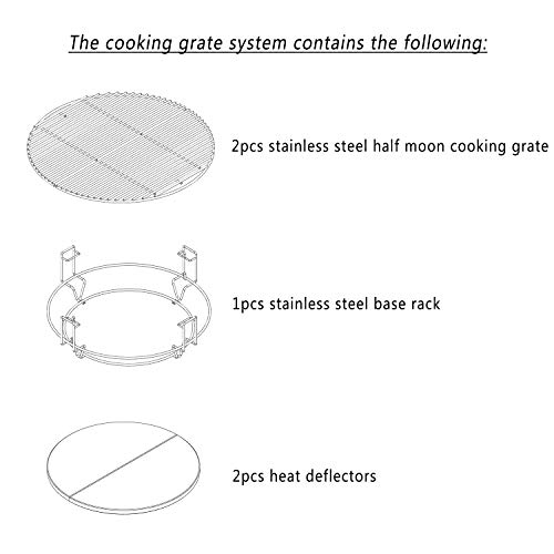 only fire Cooking System Fit for Large Big Green Egg, Kamado Joe Classic, Large Grill Dome, and Other Kamado Grill