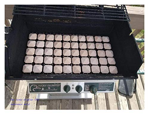 Efficient Radiates Heat -Reusable Ceramic Briquettes, Replacement for Lynx L27 Gas Grill,50 Pieces, 2 " by 2 " Each