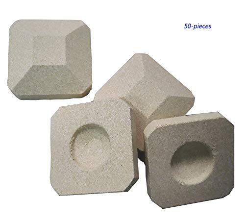 Efficient Radiates Heat -Reusable Ceramic Briquettes, Replacement for Lynx L27 Gas Grill,50 Pieces, 2 " by 2 " Each