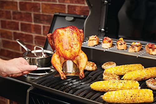 Napoleon Rogue 365 BBQ Grill, Black, Propane Gas - R365SBPK-1-OB - With Two Burners and Range Gas Side Burner, Barbecue Gas Cart, Folding Sideshelves, Instant Failsafe Ignition
