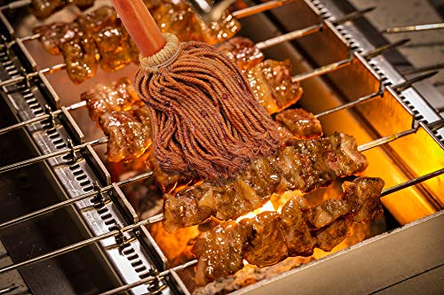 12" BBQ Sauce Basting Mops & Brushes for Roasting or Grilling, Apply Barbeque, Marinade or Glazing, Cotton Fiber Head and Hardwood Handle, Dish Mop Style, Perfect for Cooking or Cleaning - Pack of 3