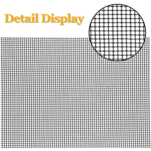 OSVINO Black Grill Mesh Mat 5 Pack Non-stick BBQ Grilling Sheet Liners 16"x12" Reusable Outdoor Barbecue Accessories Works on Gas Charcoal Electric Grill