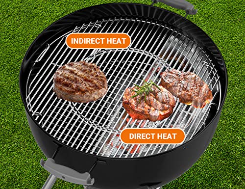 only fire Upgraded Stainless Steel Charcoal Briquet Holder Charcoal Basket for Weber 22 Inch Kettle Grill and Other Similar Charcoal Grills