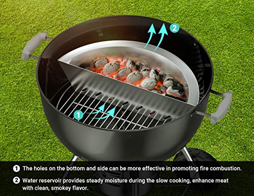 only fire Upgraded Stainless Steel Charcoal Briquet Holder Charcoal Basket for Weber 22 Inch Kettle Grill and Other Similar Charcoal Grills
