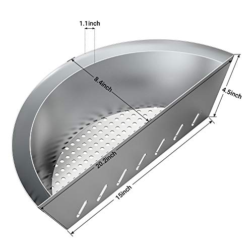 only fire Upgraded Stainless Steel Charcoal Briquet Holder Charcoal Basket for Weber 22 Inch Kettle Grill and Other Similar Charcoal Grills